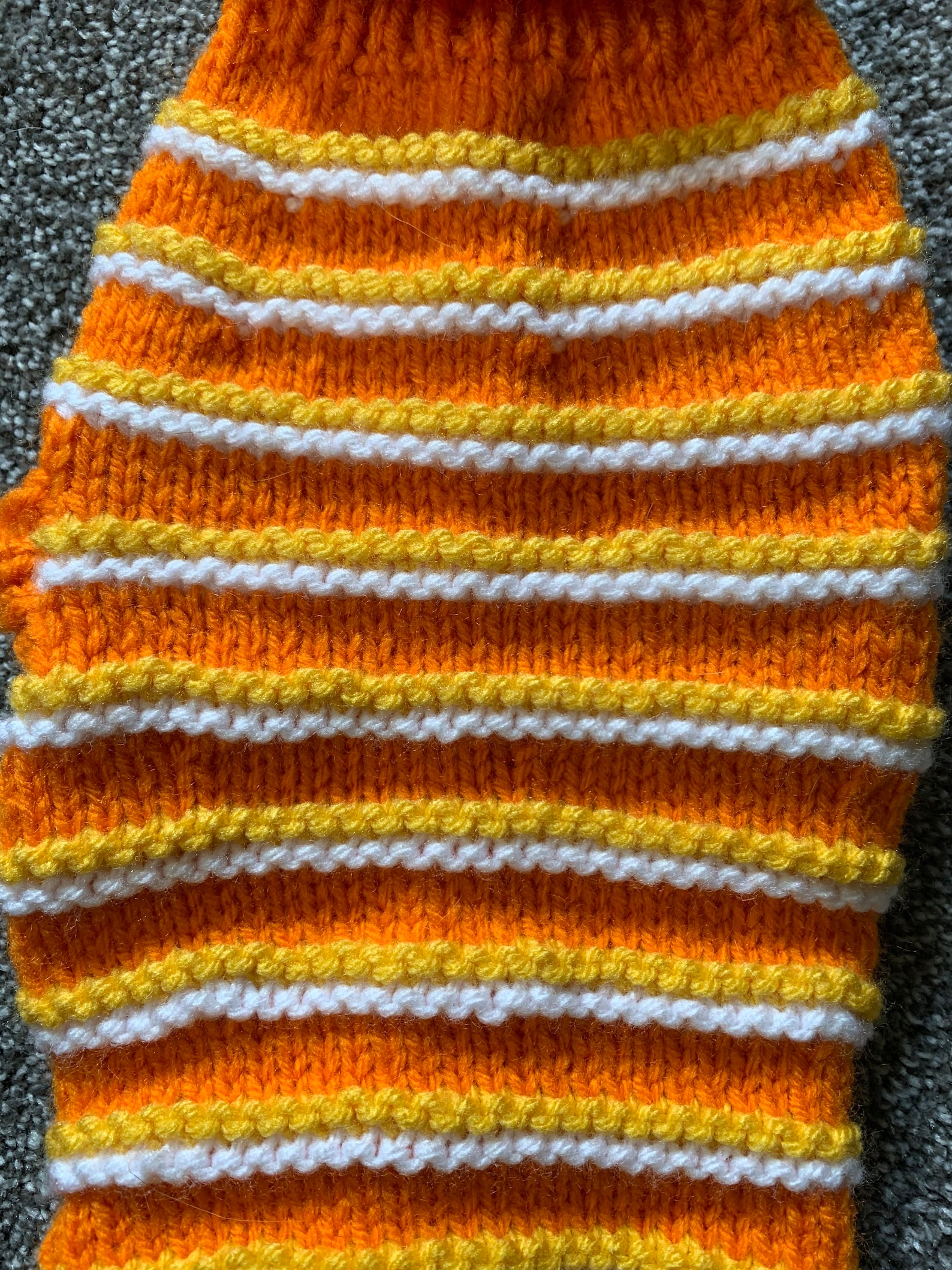 Striped Dog Sweater Extra Small Candy Corn Colors Orange Yellow White ...