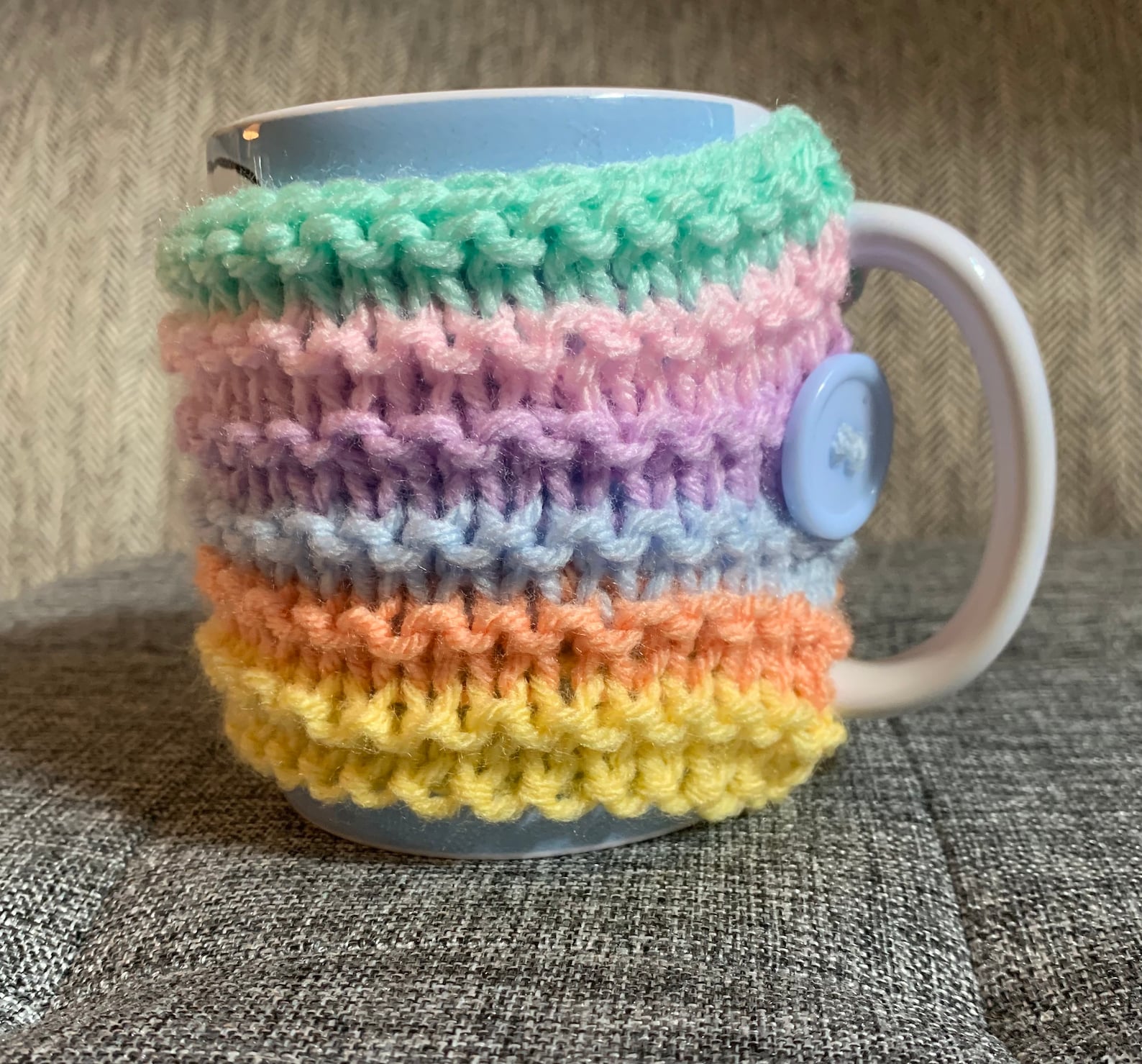 Knit Mug Cozy Sweater Pastel Stripes Tea Coffee Cup Lovers - Etsy