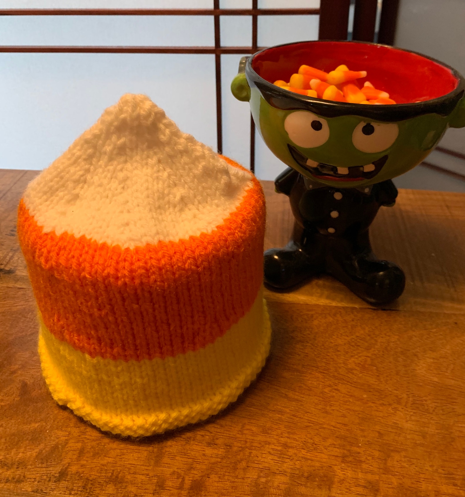 Knit Toilet Paper Roll Cover Candy Corn Halloween Yellow | Etsy