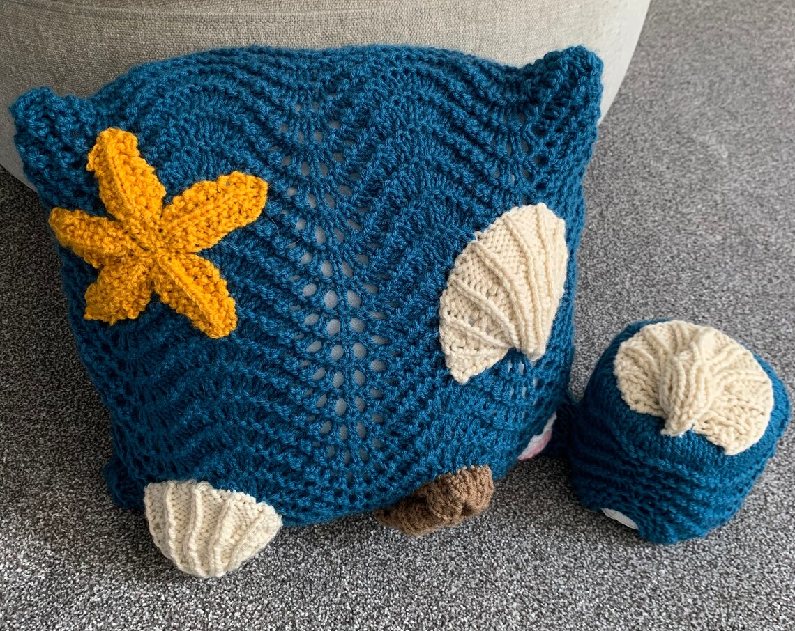 Knit Toilet Paper Roll Cover Seashell Wave Ocean Blue - Etsy