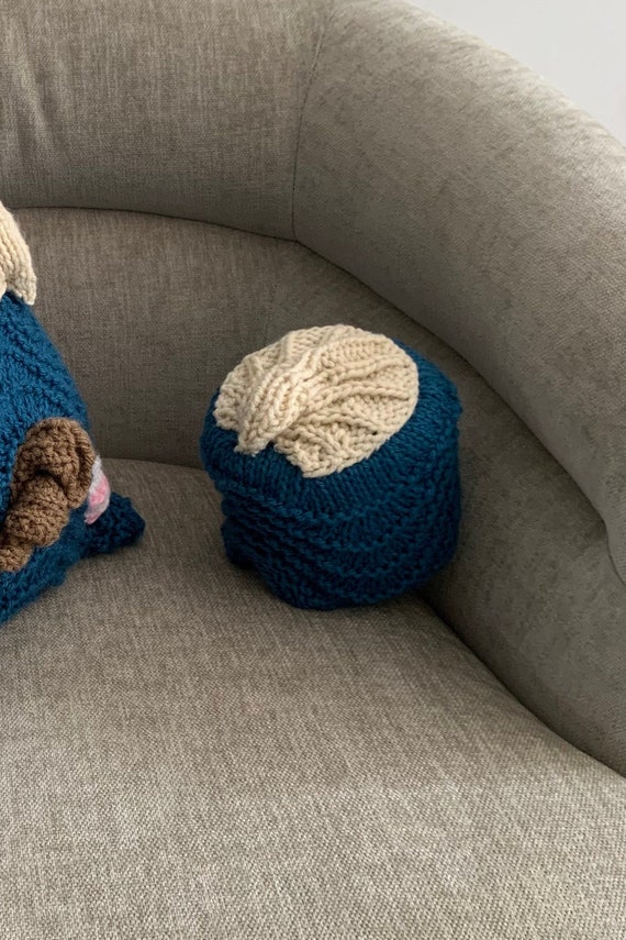 Knit toilet paper roll cover seashell wave ocean blue | Etsy