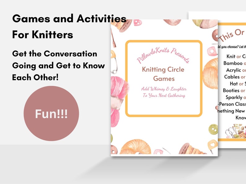 Knitting Circle Party Games: Icebreakers & Activities (printable) - Etsy