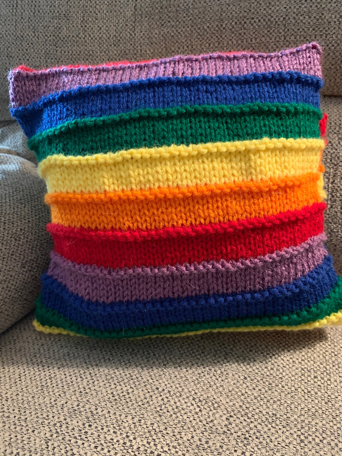 Knit 10” Square Rainbow Pride Pillow Cover - Etsy