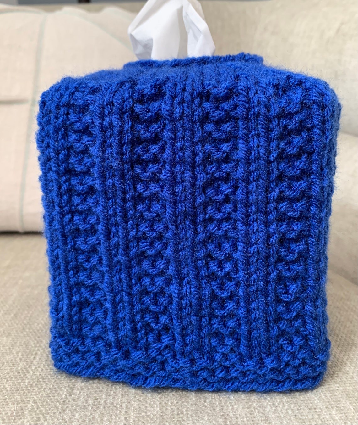 Knitting Instructions Tissue Box Cover Garter Rib Advanced Beginner ...