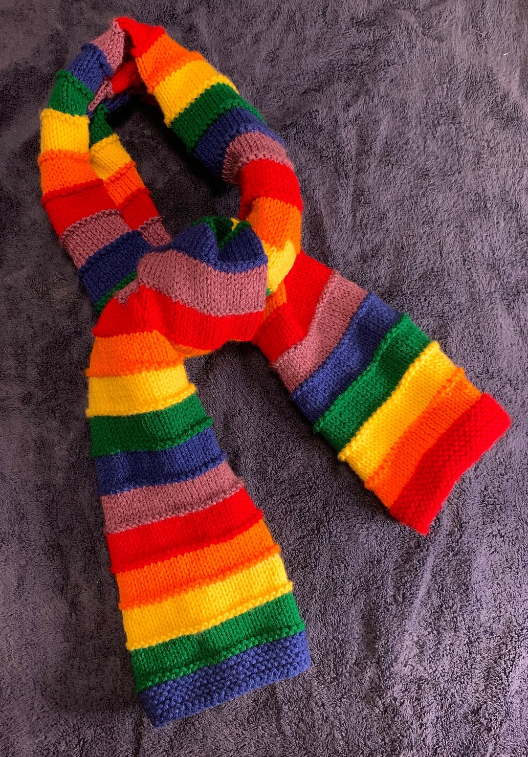 Rainbow Pride Knit Striped Scarf LGBTQ 10” Wide 48” Long - Etsy