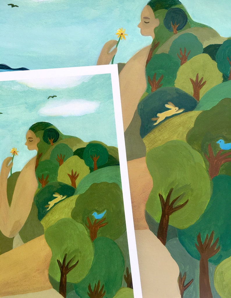 Giclee Art Print Titled 'gaia Spirit' Nature Goddess, Mother Earth ...