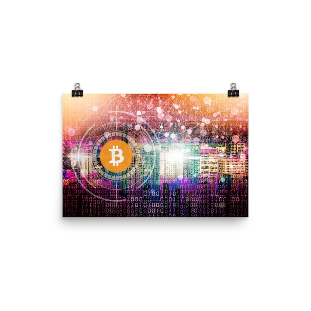 Bitcoin Poster BTC Poster Crypto Poster Colorful Tech - Etsy