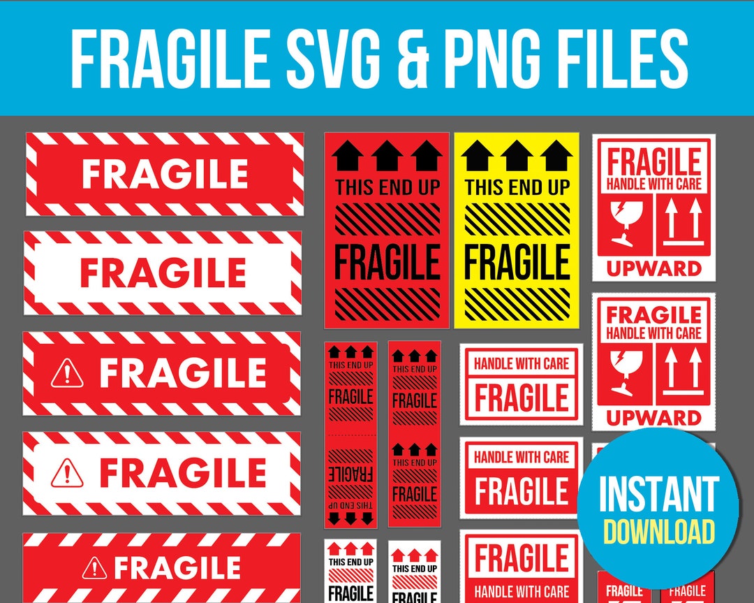 Fragile SVG, Fragile Mail Packaging Stickers, Fragile Sticker, Fragile ...