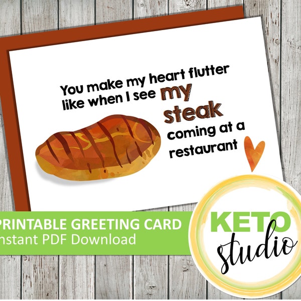 Printable Steak Birthday Card - Etsy
