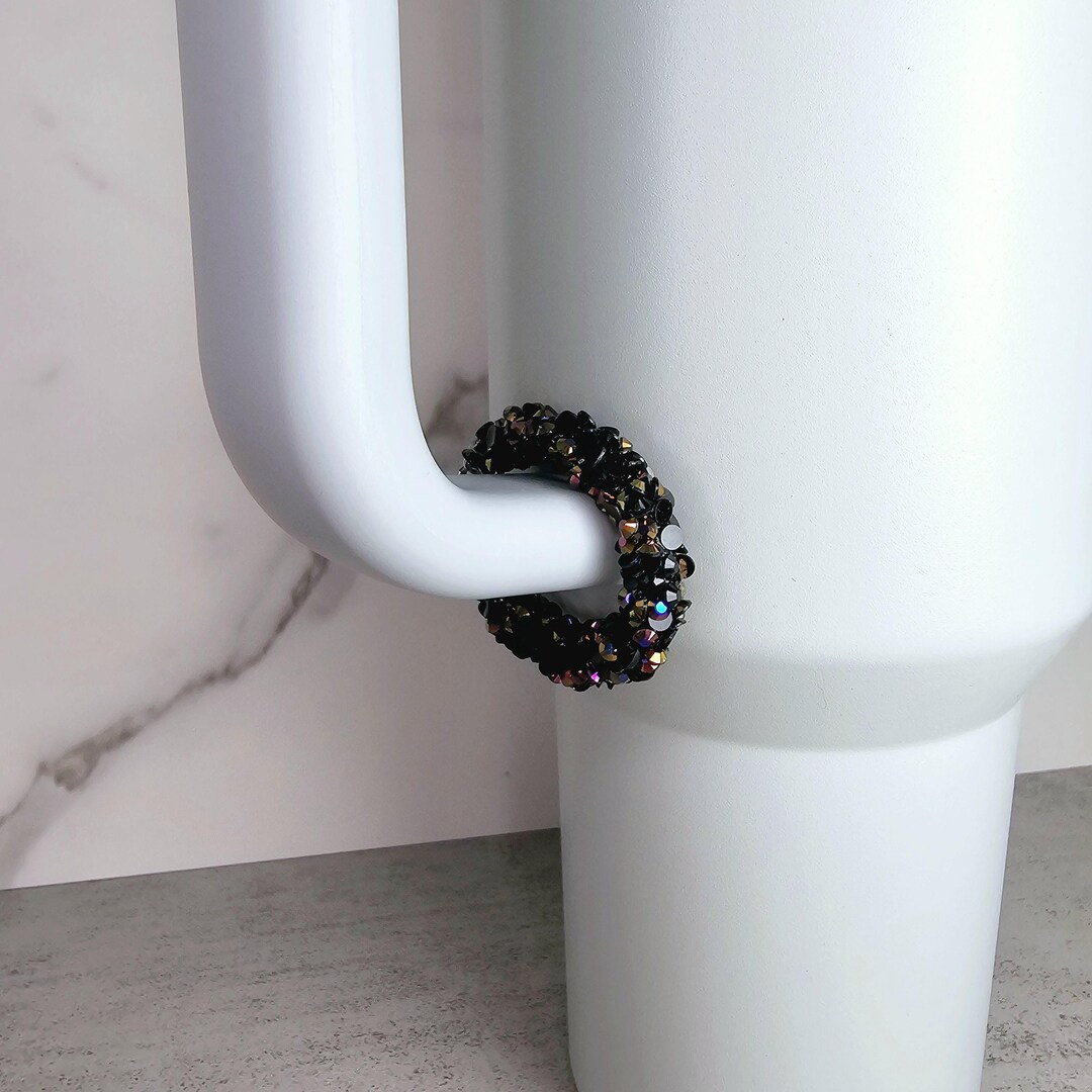 Black With Purple Shimmer Handle Stacker, Tumbler Handle Charms ...