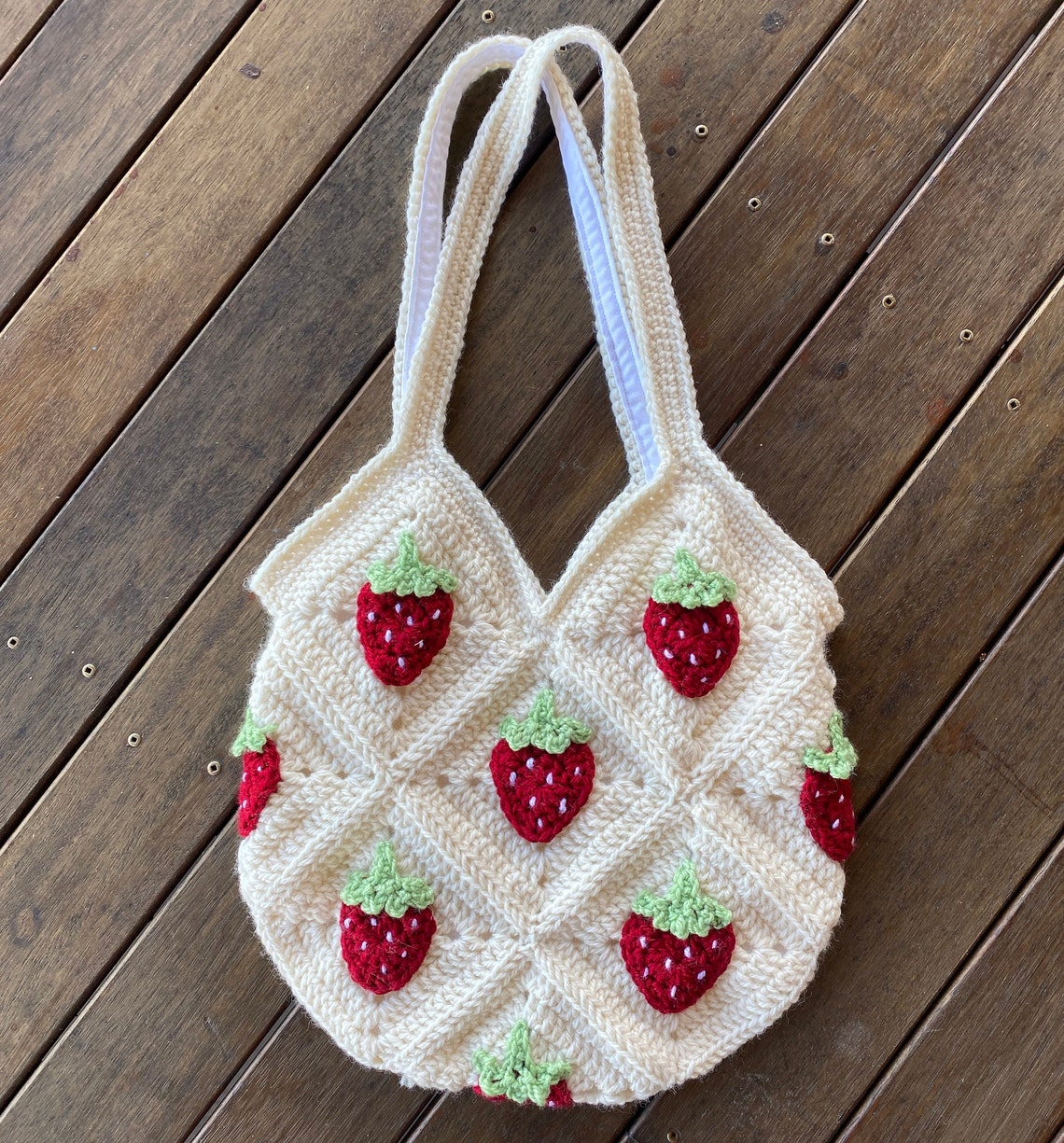 Strawberry Crochet Bag - Etsy