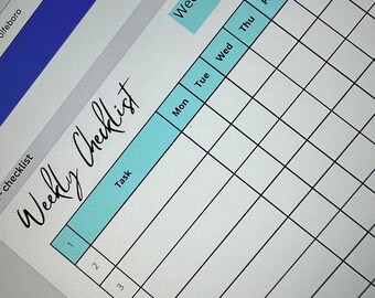 Weekly Task List | Printable Daily Checklist | Day to Day Tasks | Task ...