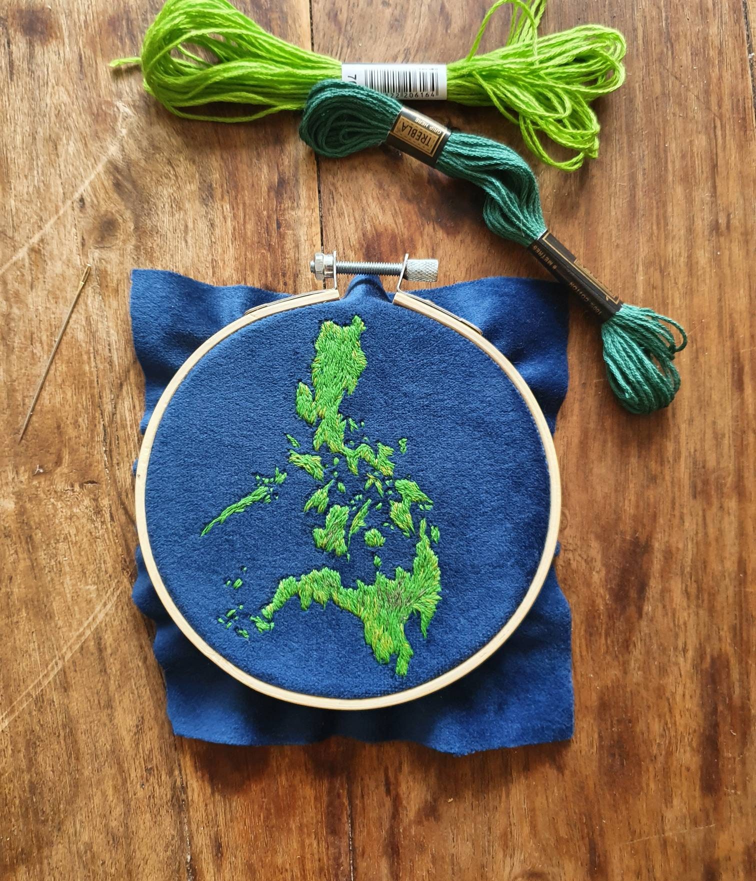 Custom Satellite View Embroidery - Map - Island - Great Lakes ...