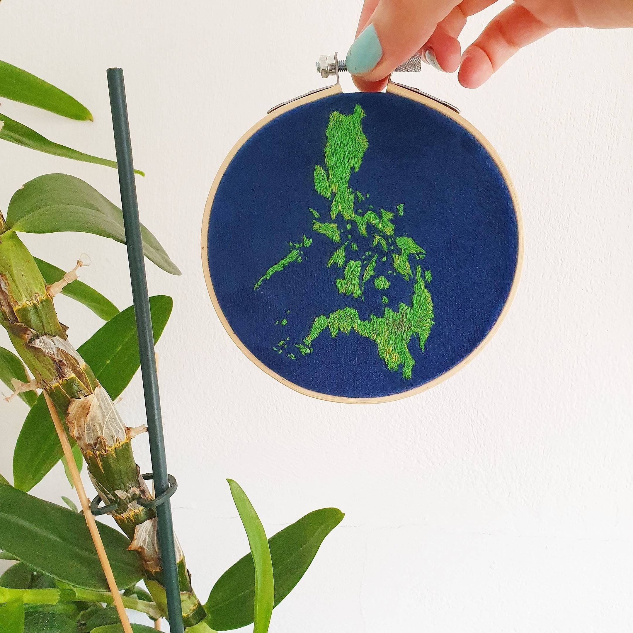 Custom Satellite View Embroidery - Map - Island - Great Lakes ...