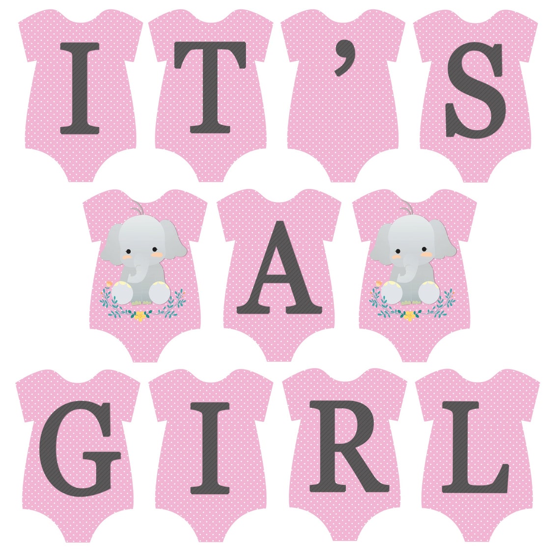 Baby Shower Banner It's a Girl Banner Pink Baby Theme | Etsy