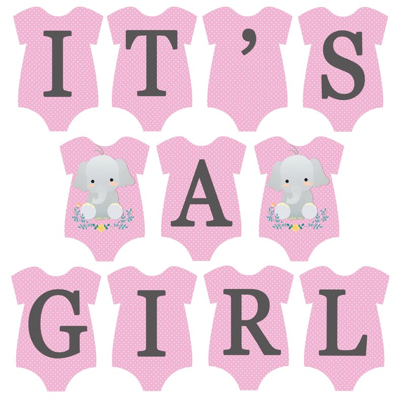 Baby Shower Banner It's a Girl Banner Pink Baby Theme Banner Baby ...