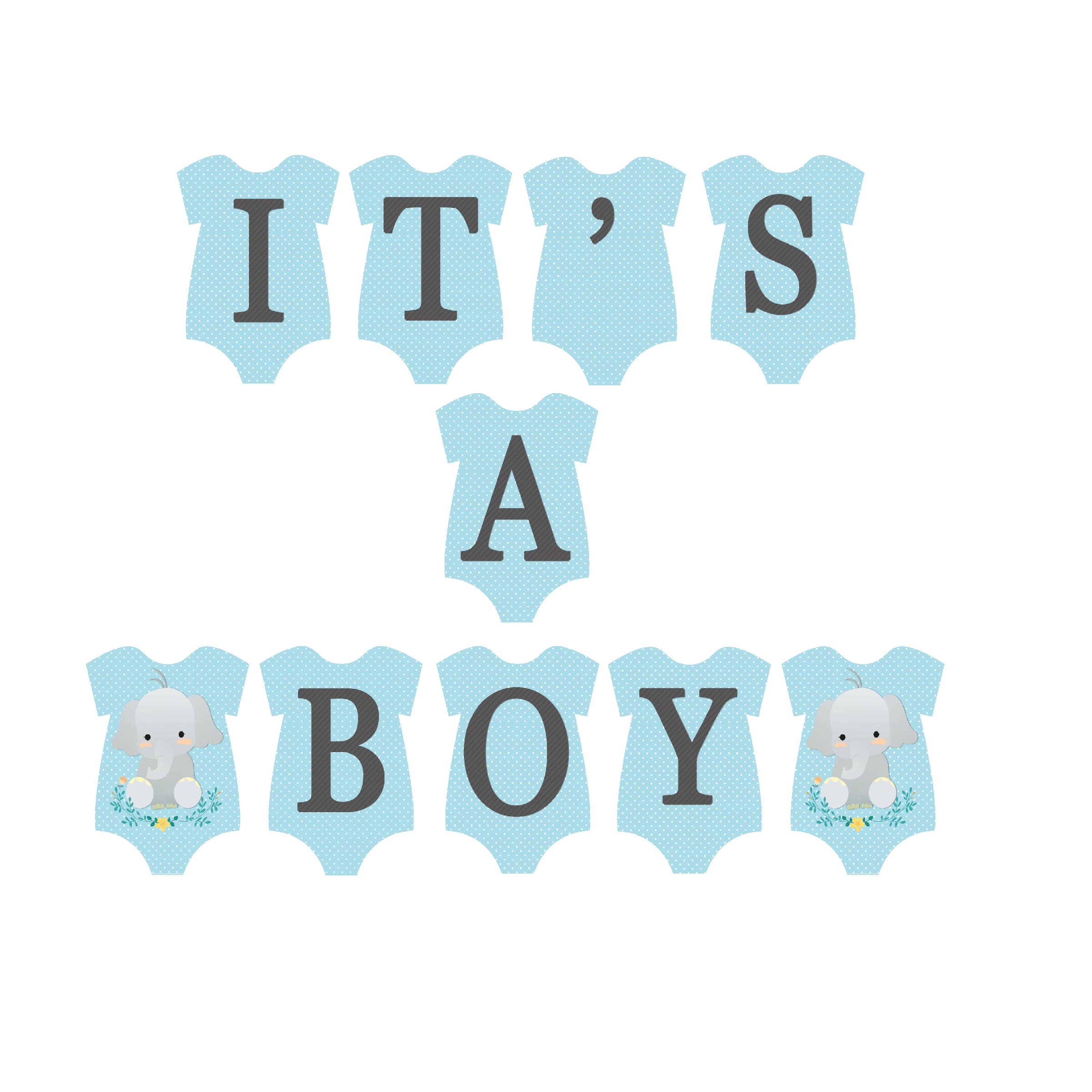 Baby Shower Banner It's a Boy Banner Blue Baby Theme Banner Baby Banner ...