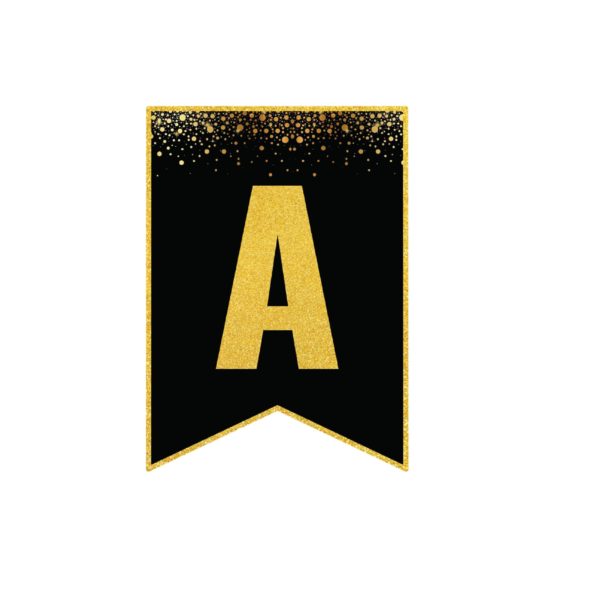 Gold Sparkle Banner Black and Gold Banner Birthday Banner Anniversary ...