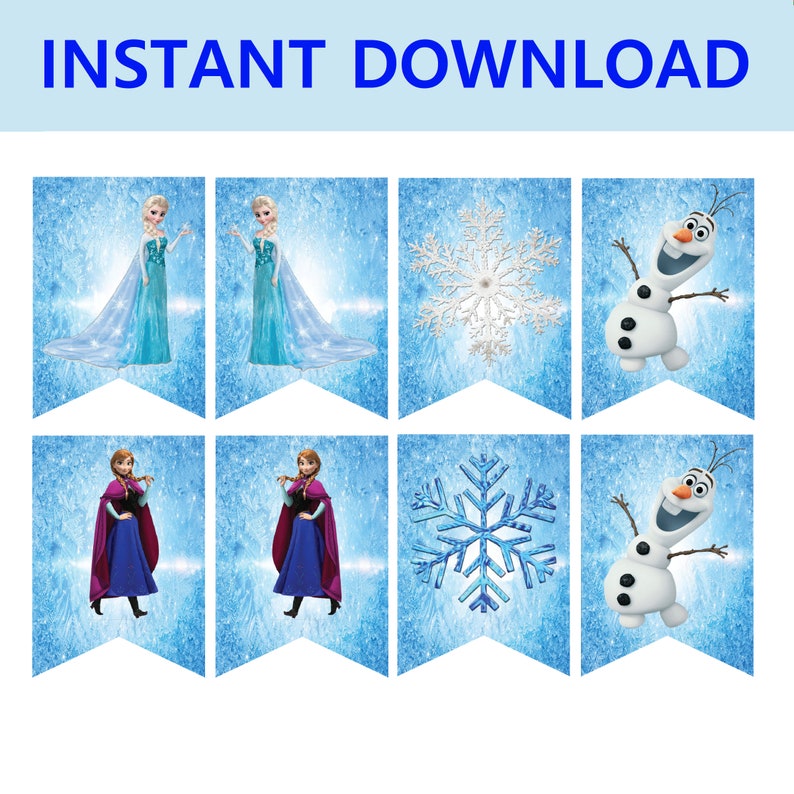 Frozen Theme Birthday Banner - Girls Birthday Banner - Princess Banner ...