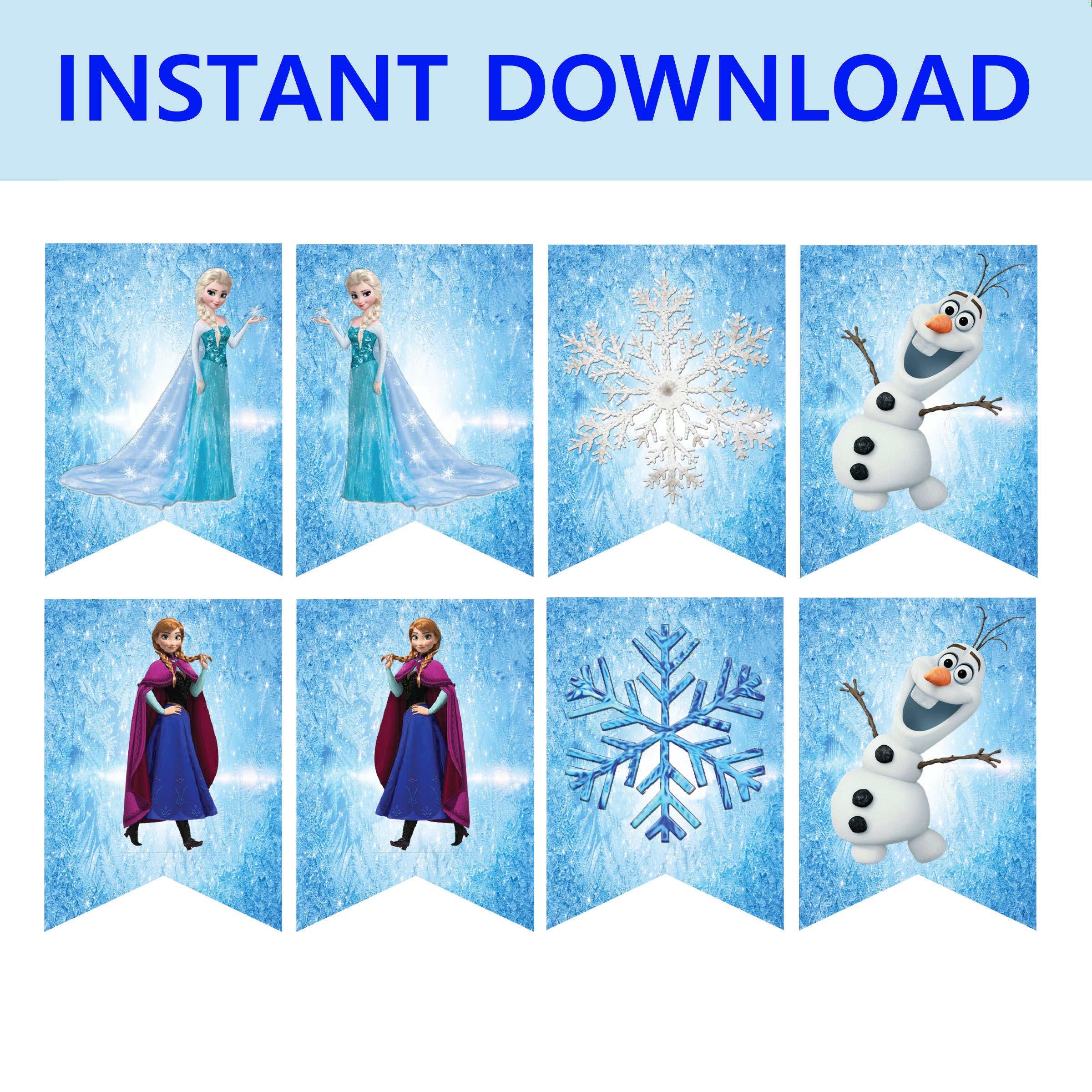 Frozen Theme Birthday Banner - Girls Birthday Banner - Princess Banner ...