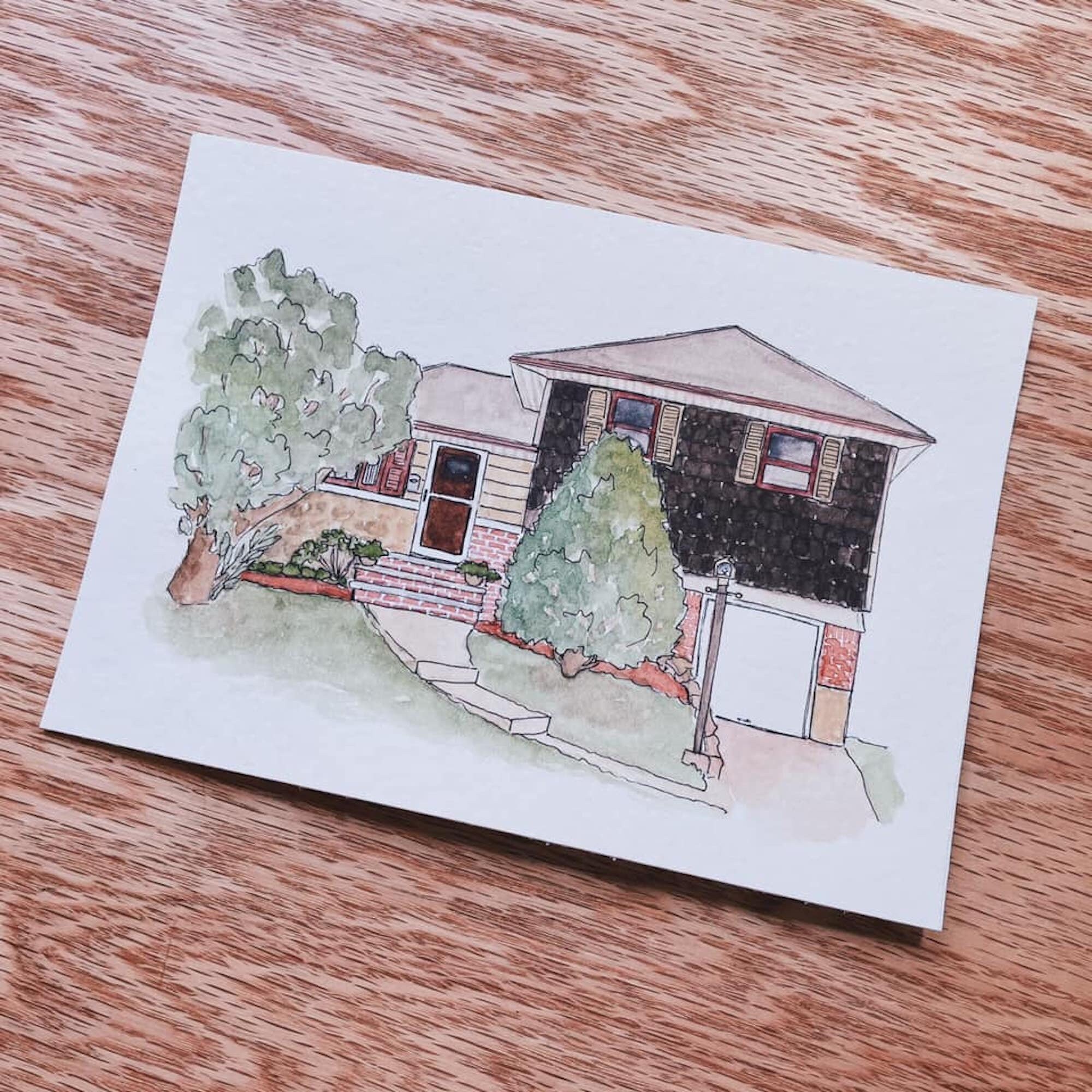 Custom Building Portrait, Personalized House Warming Gift, Watercolor ...