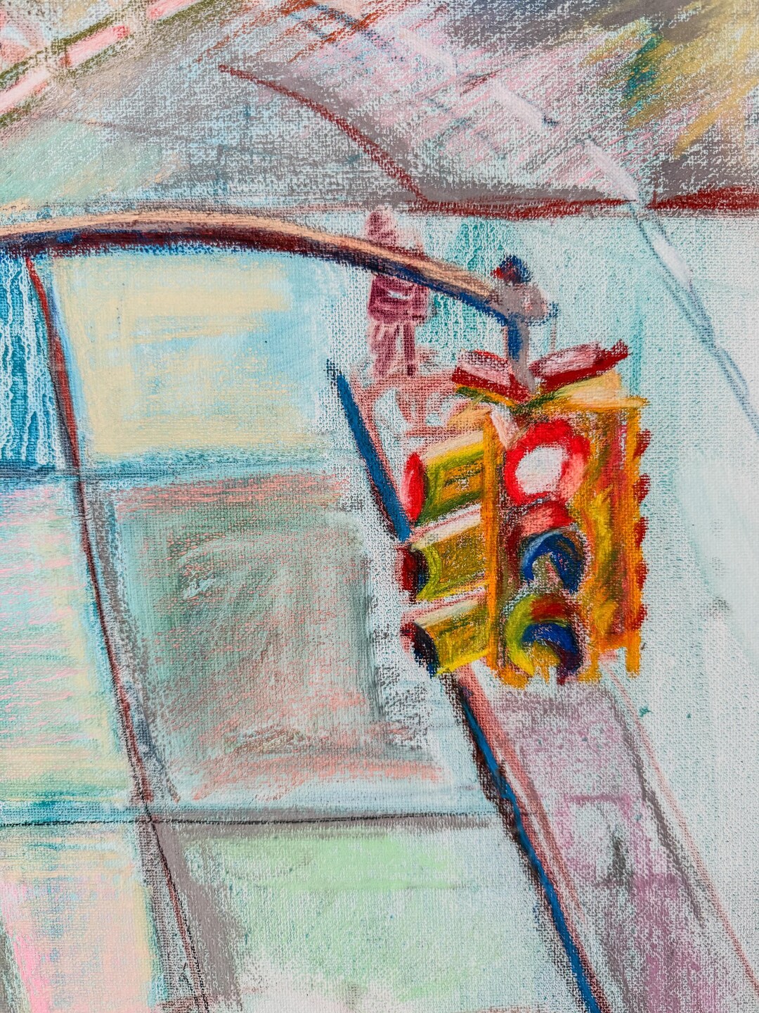 The Intersection / Pastel Drawing on Canvas - Etsy