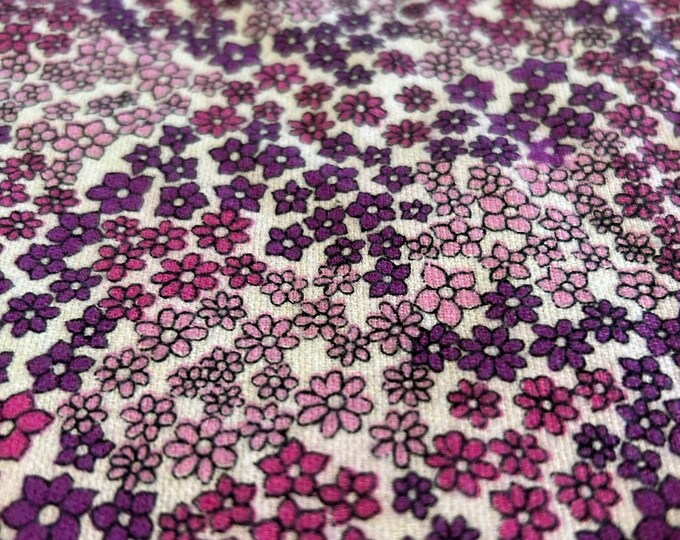 1970s Fabric Piece Flower Power Purple Gradient Daisies Vintage Retro ...