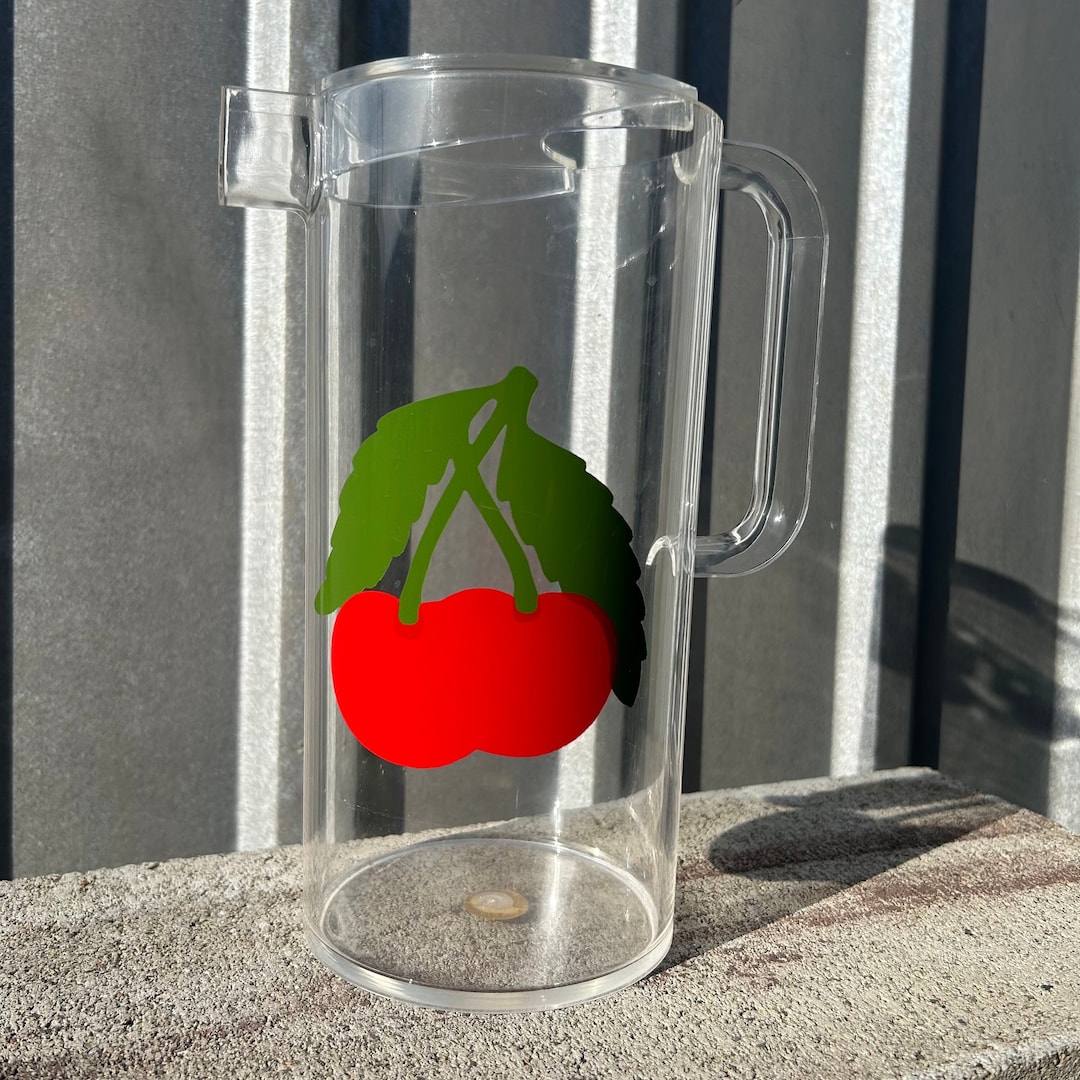 GUZZINI Plastic Cherry Drinking Water Jug Italian Plastics Vintage ...