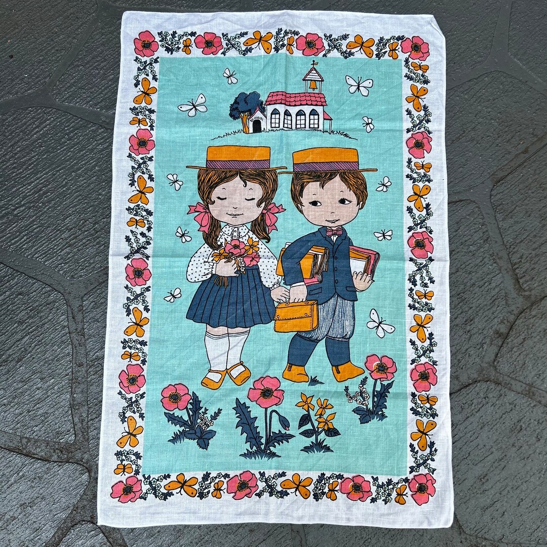 1970's Vintage Retro Boy & Girl Linen Tea Towel 60s 70s - Etsy 1970's Vintage Retro Boy & Girl Linen Tea Towel 60s 70s - Etsy
