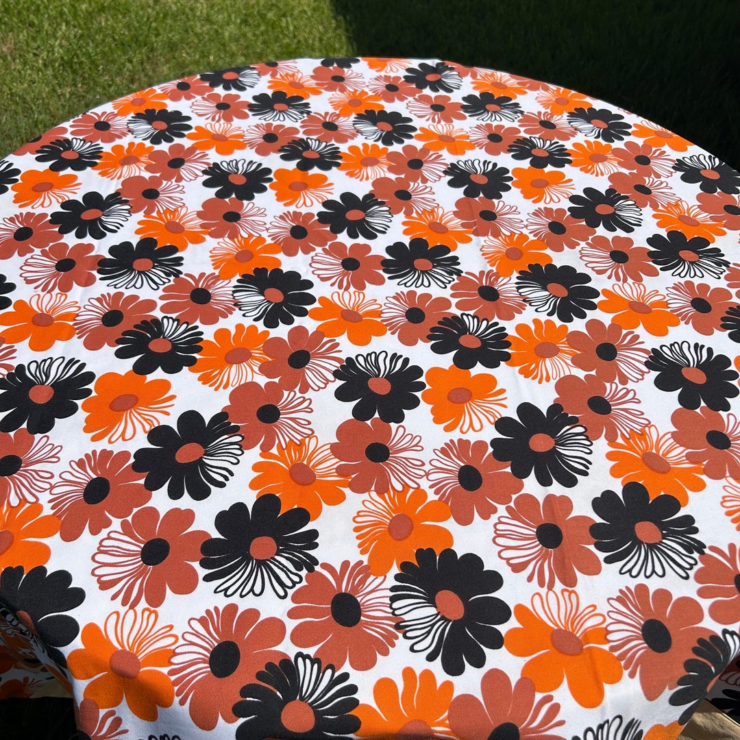 Vintage Hand Made Flower Power Table Cloth Retro 70's Flower Floral ...