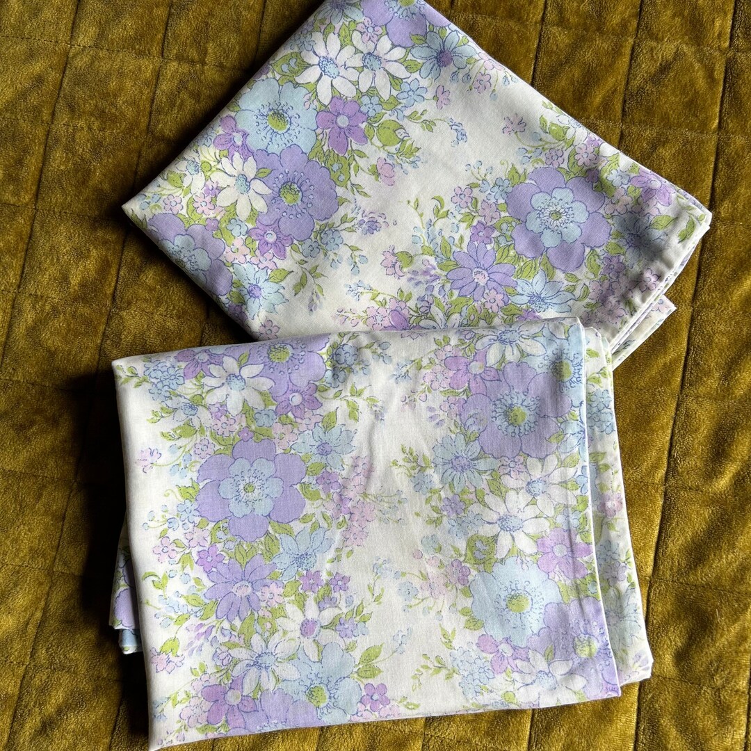 Vintage Sheridan Purple Floral Pillow Cases Set of 2 Retro - Etsy
