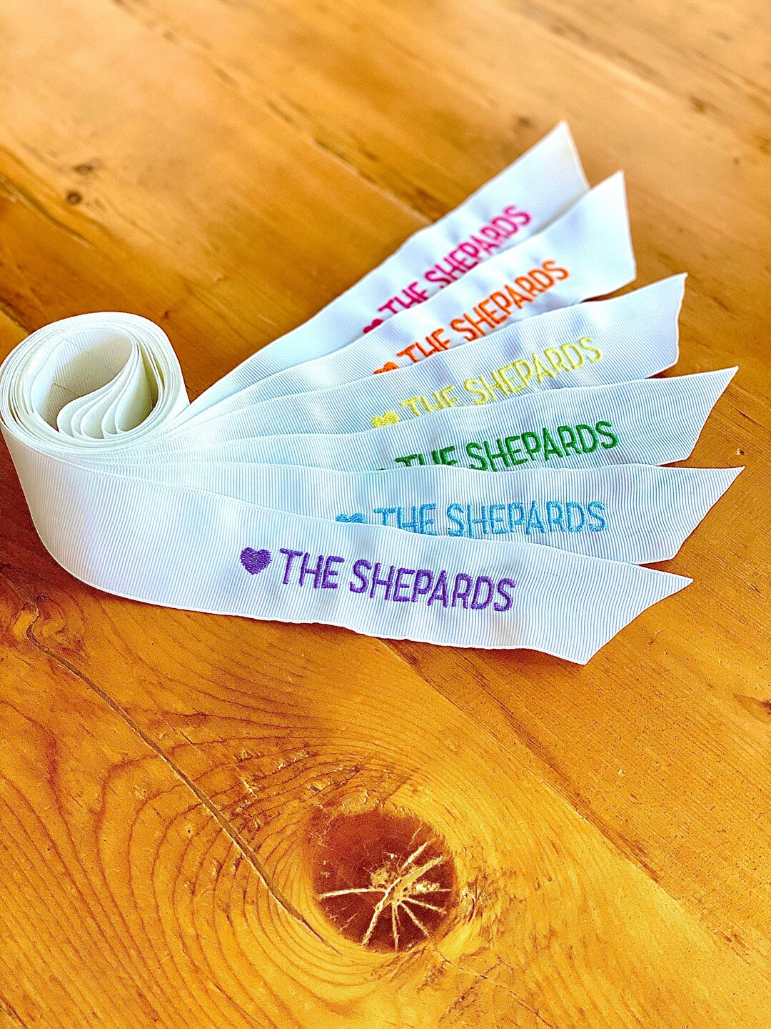 Personalized Embroidered Gift Tag Ribbon (single Piece of Ribbon) - Etsy