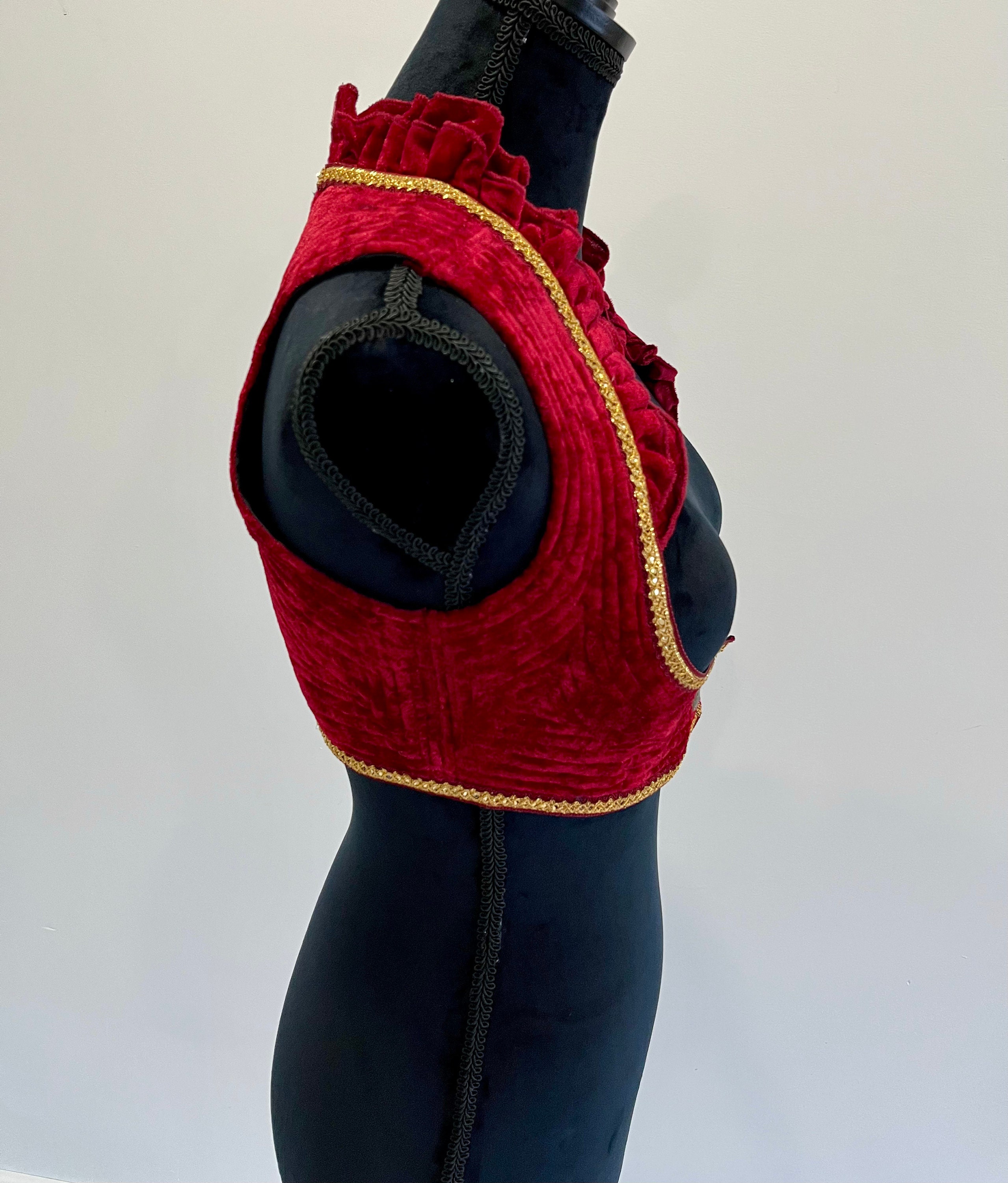CIRQUE Burlesque Circus Vest RED Underbust Choli - Etsy