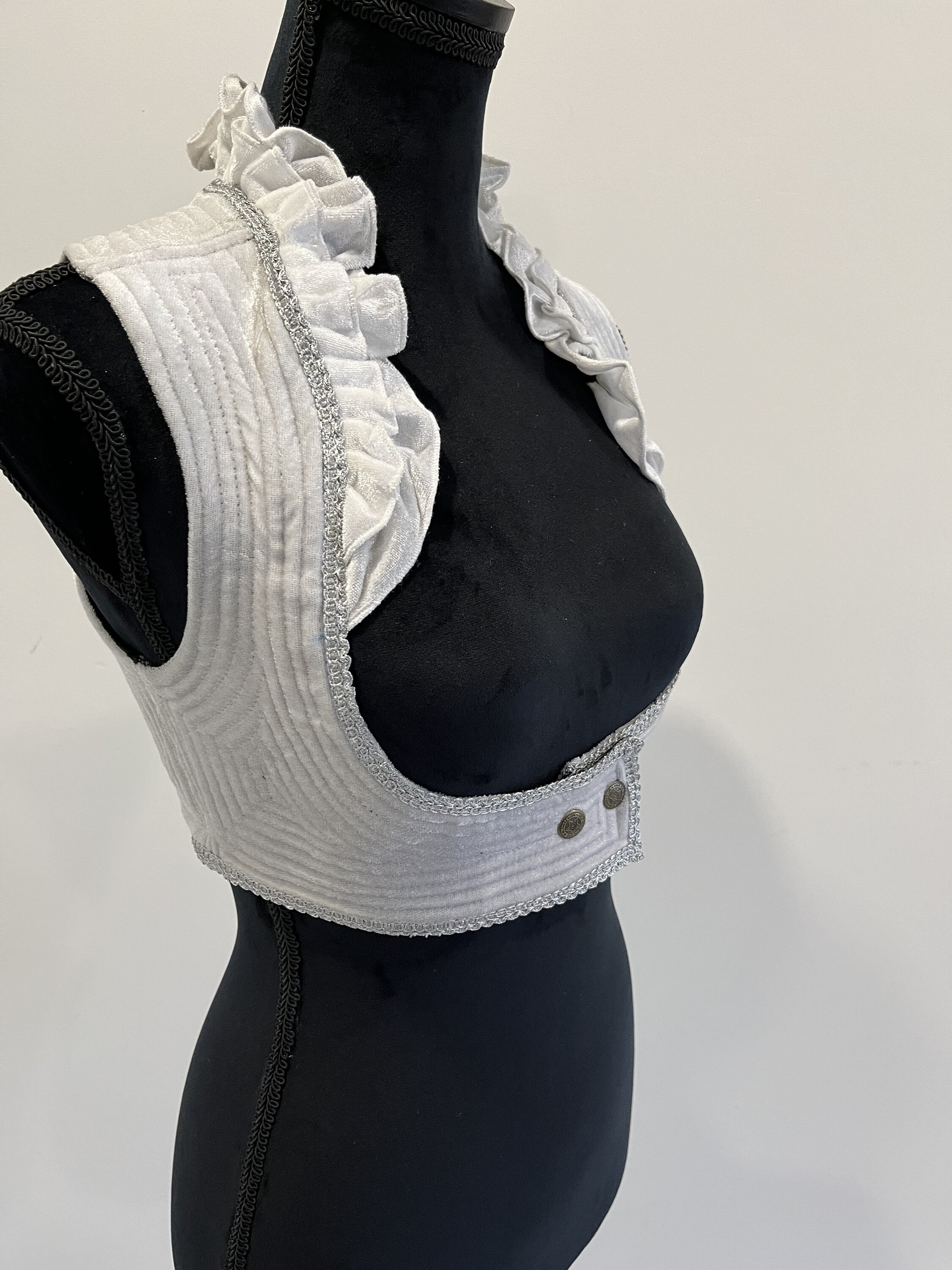 CIRQUE Burlesque Circus Vest WHITE Underbust Choli - Etsy