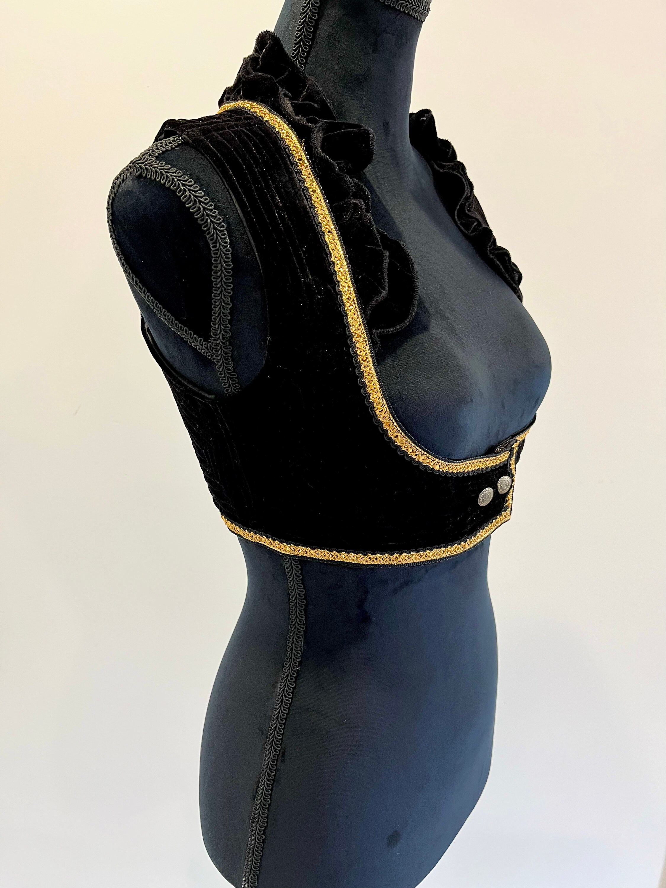 CIRQUE Burlesque Circus Vest BLACK Underbust Choli - Etsy