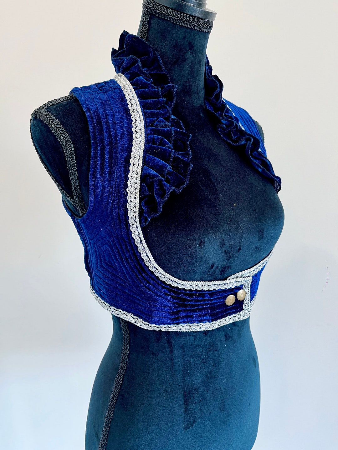 CIRQUE Burlesque Circus Vest DEEP BLUE Underbust Choli - Etsy