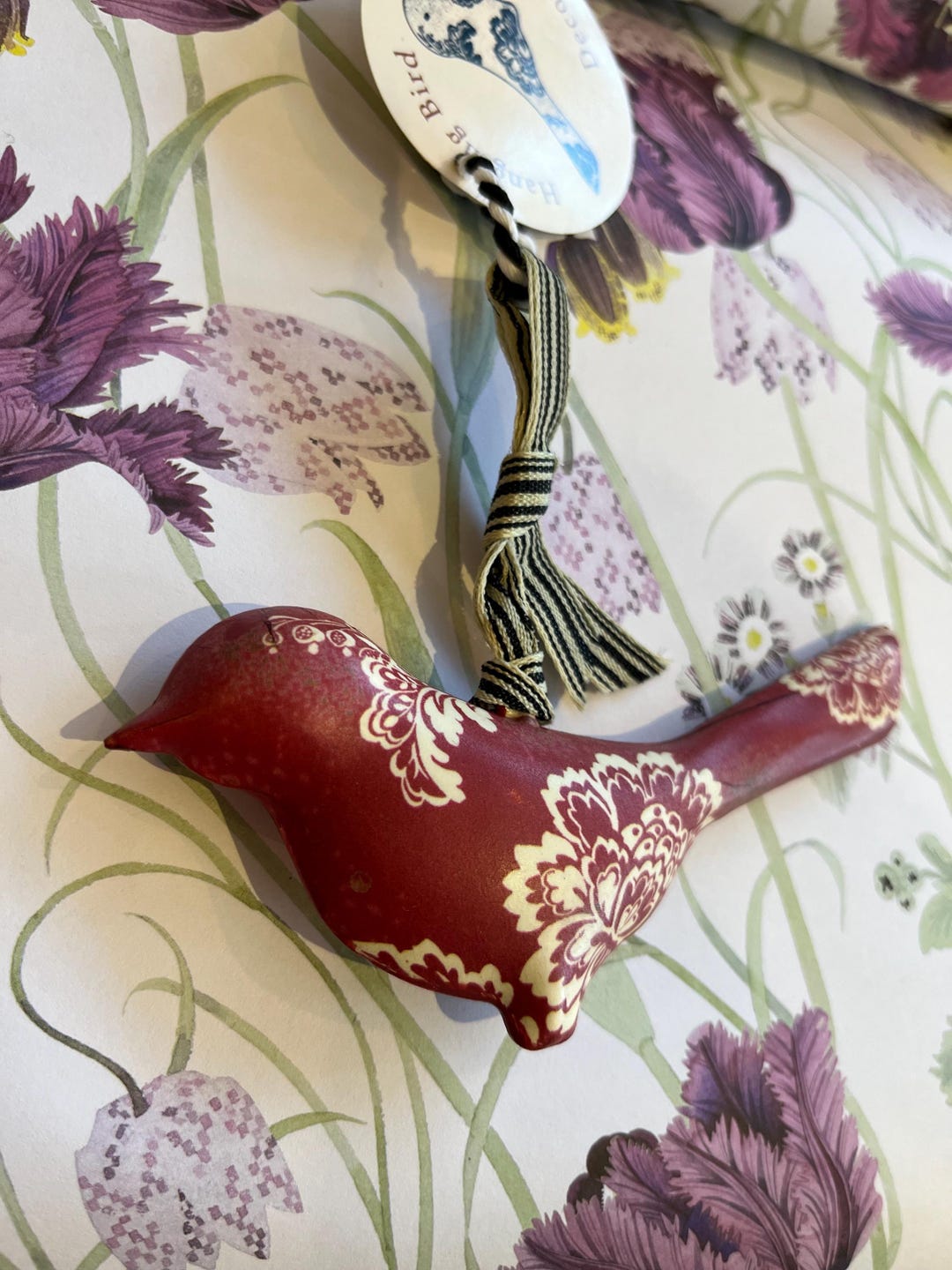 Little Metal Folky Hanging Bird Decoration - Etsy UK