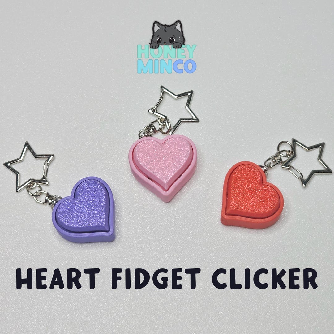 Heart Fidget Clicker Keychain | Keyboard Clicker Fidget | Fidget ...