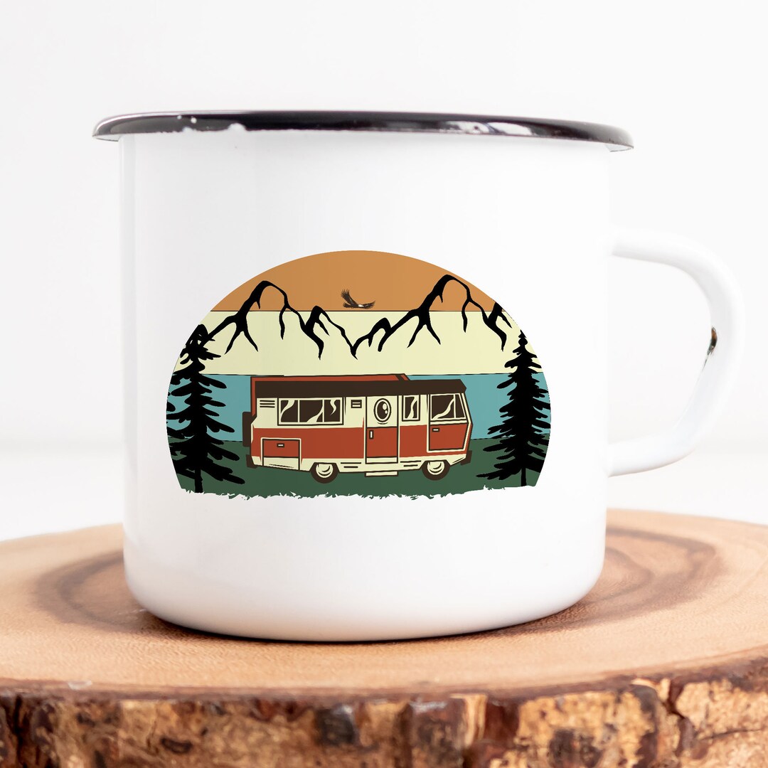 RV Campfire Mug, Camper Enamel Mug, Camping Gift for Women Men, Rving ...