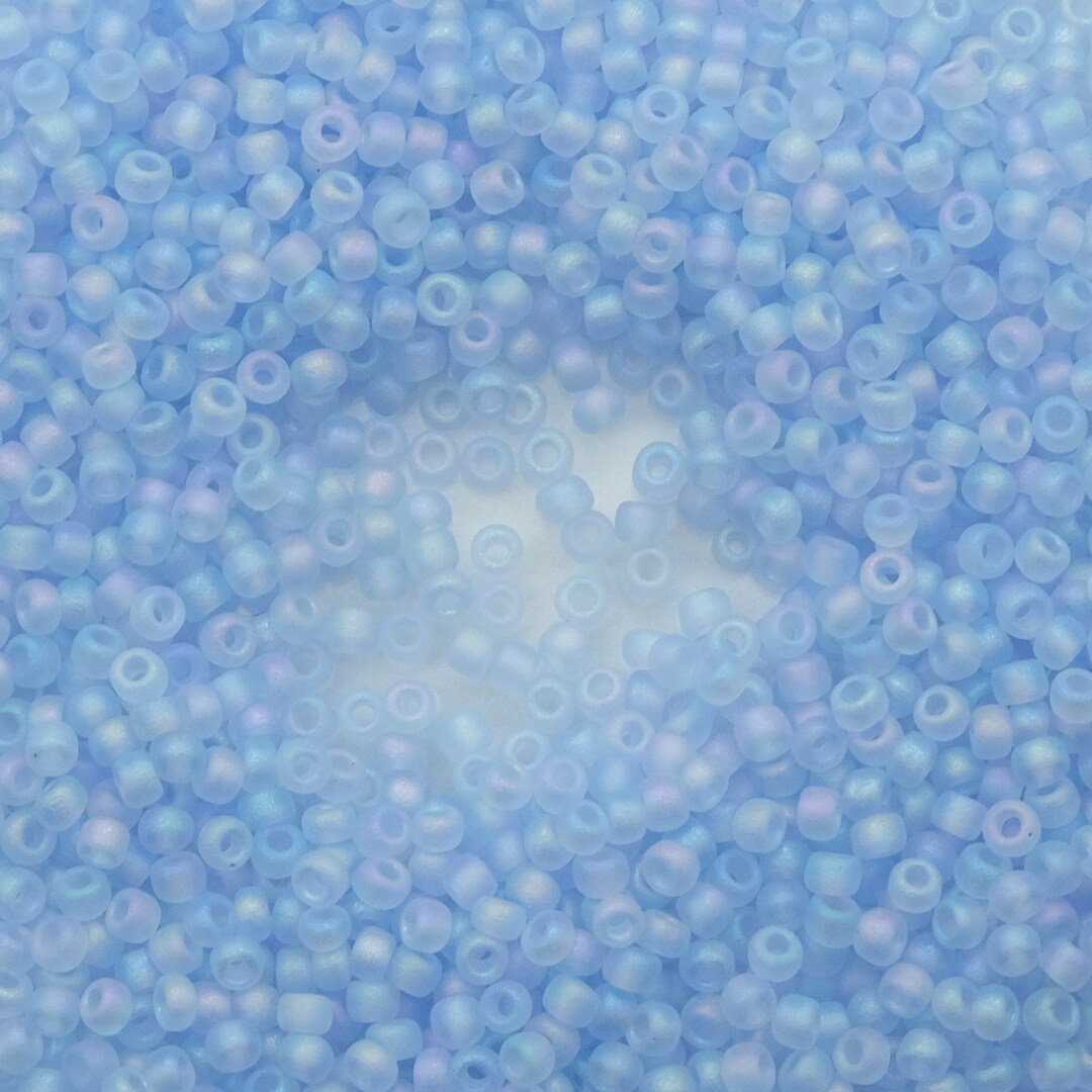 11/0 Frosted Baby Blue AB Seed Bead 2mm Light Blue Rainbow AB Small ...