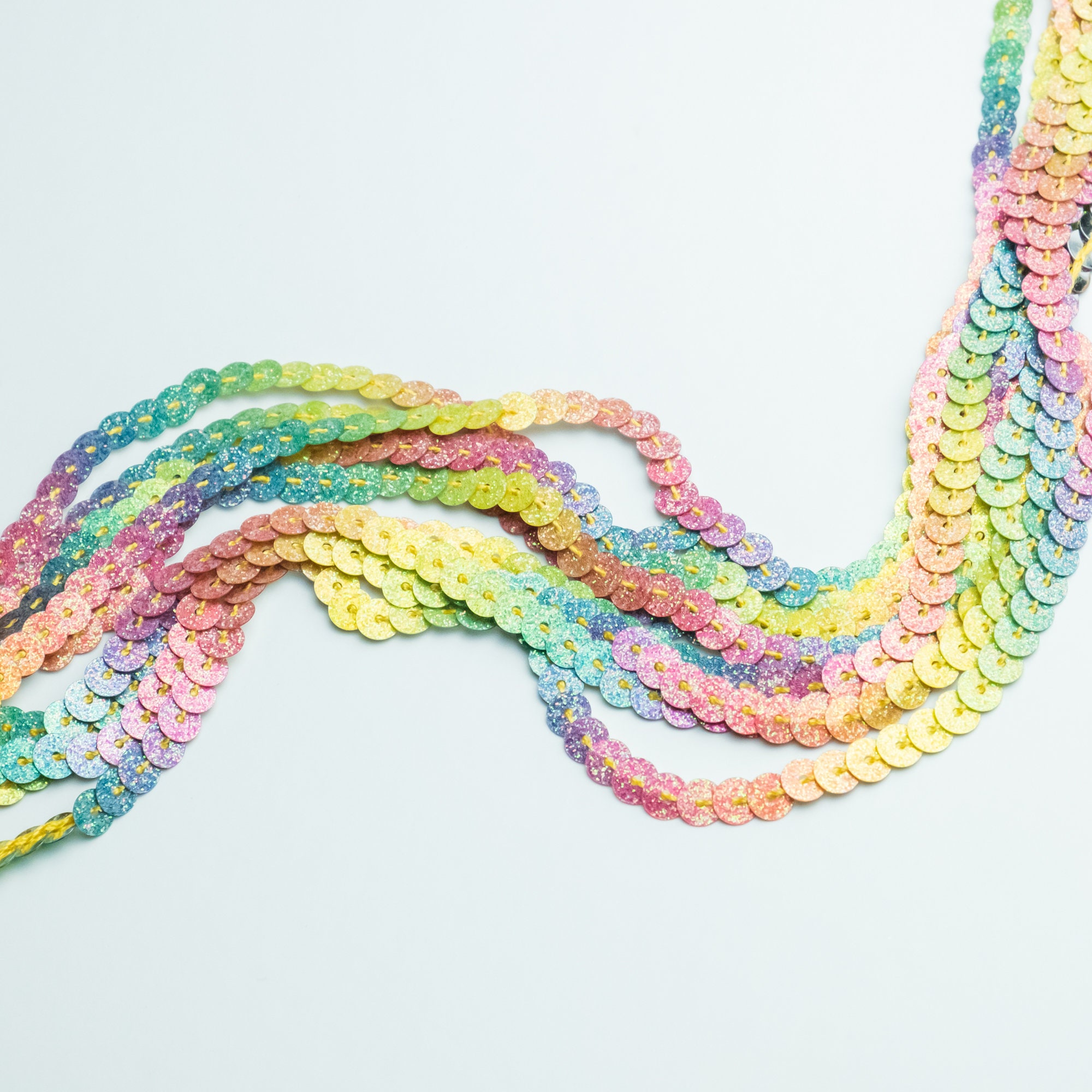 Rainbow Sequin Trim 6mm Flat / Glitter Rainbow Metallic Finish | Etsy