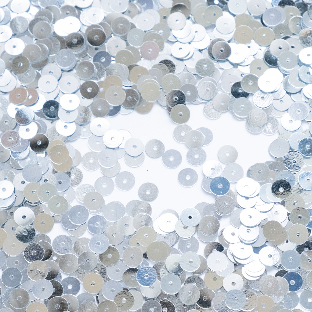 Lentejuela plana / lentejuela plateada de 6 mm / lentejuela - Etsy España