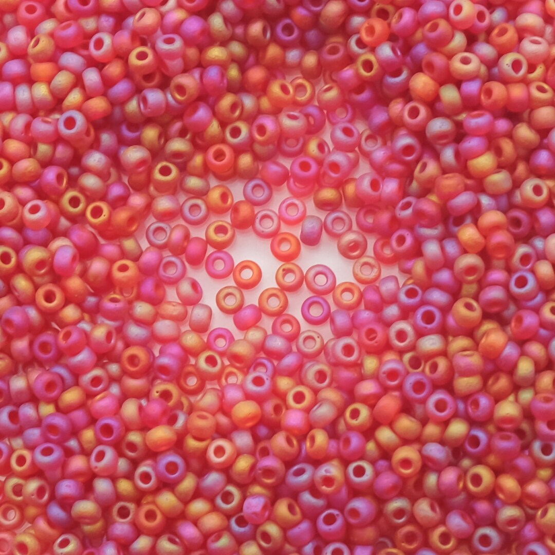 11/0 Frosted Cherry Red AB Seed Bead | Red Seed Bead | Frosted Seed ...