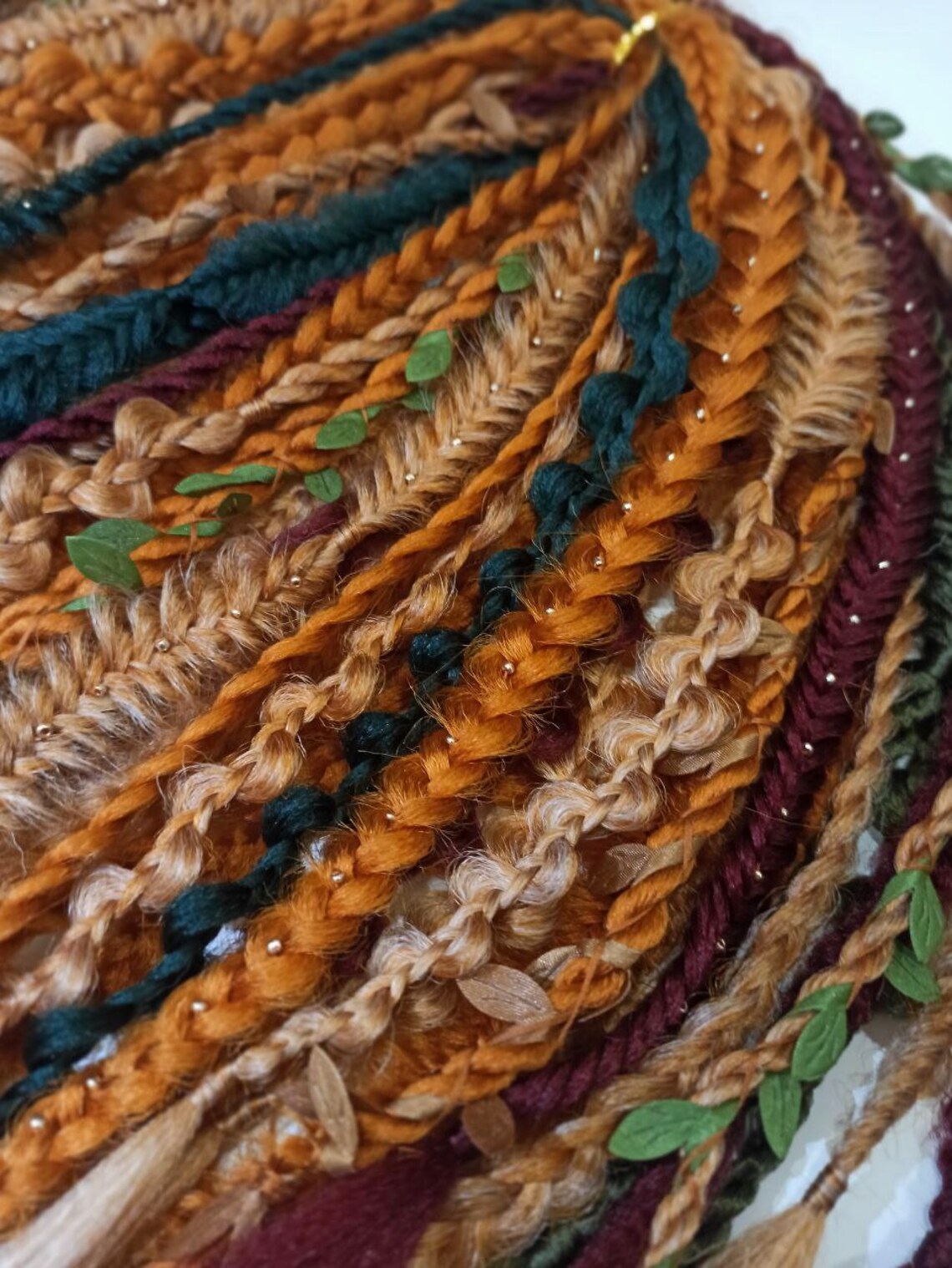 DE (double Ended) Braids. Boho Forest Braids: Copper, Red, Green, and ...