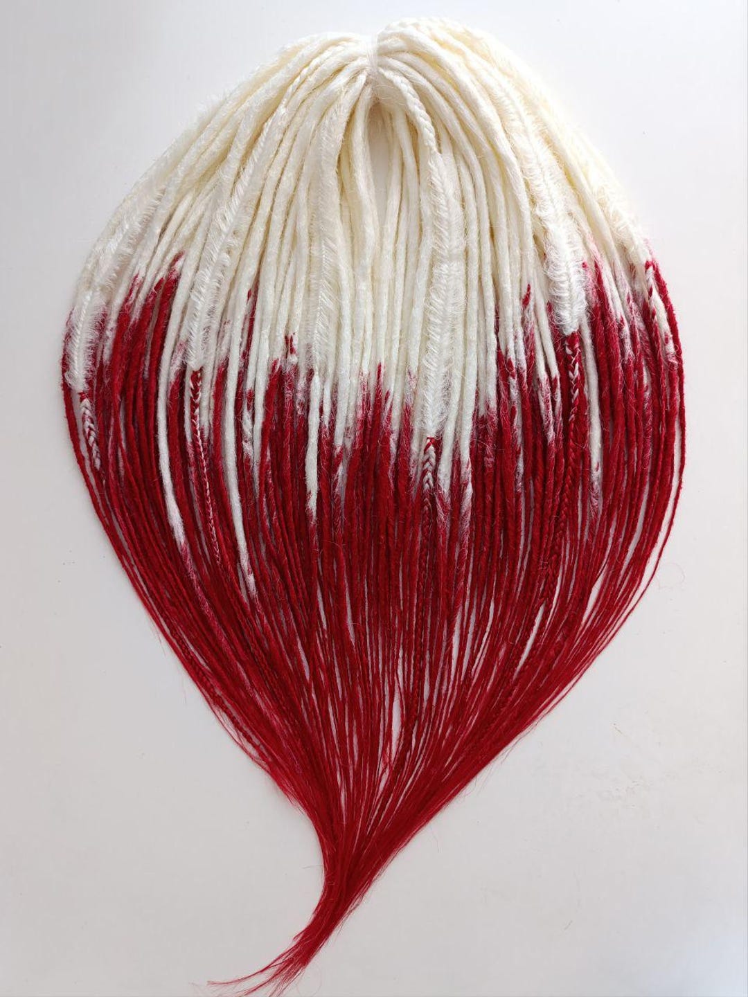 DE Dreadlocks \ Soft Crochet Dreads, Wamp Dreads Ombre White Red - Etsy