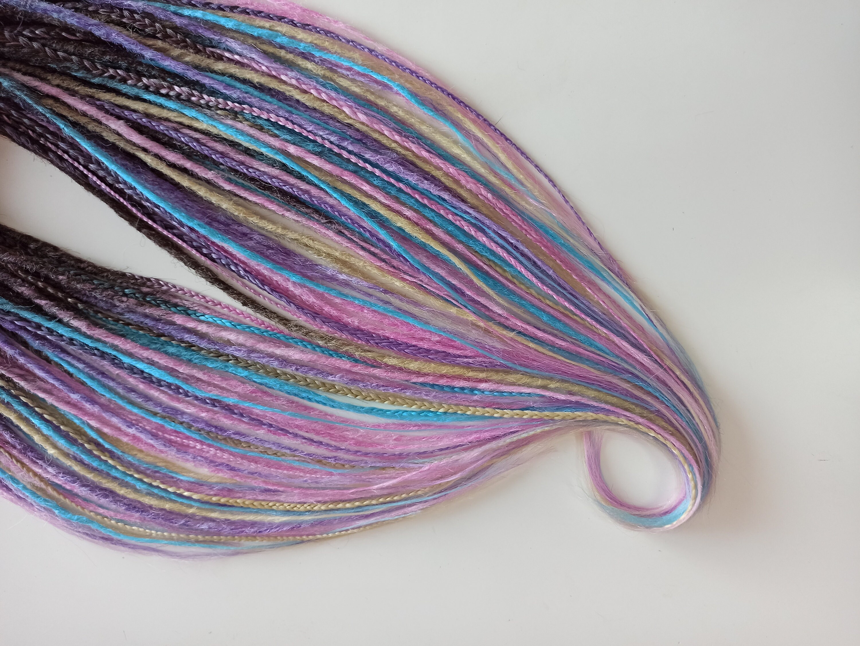 DE Braids Soft Crochet Ombre Brown and Pink, Blue, Lilac, Beige Double ...