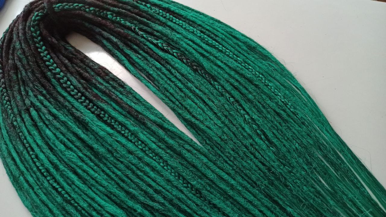 DE Dreads Soft Crochet or SE Dreads Hand-made Ombre Mahogany Hair Green ...