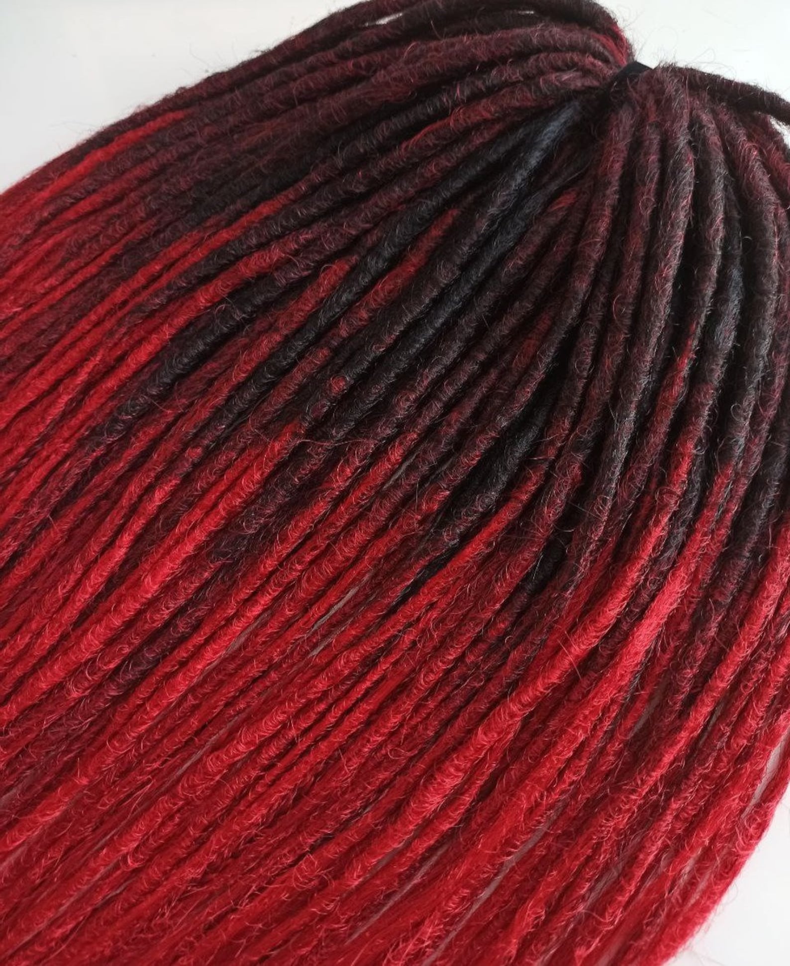 DE Dreadlocks Super Soft or SE Dreads, Ombre Black Red Synthetic ...