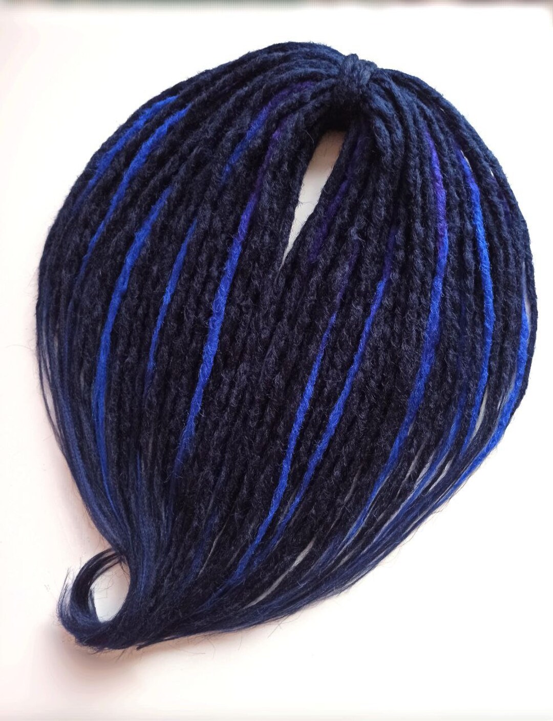 DE Soft Crochet Dreadlocks Dark Blue and Blue Fake Hair Extensions Soft ...
