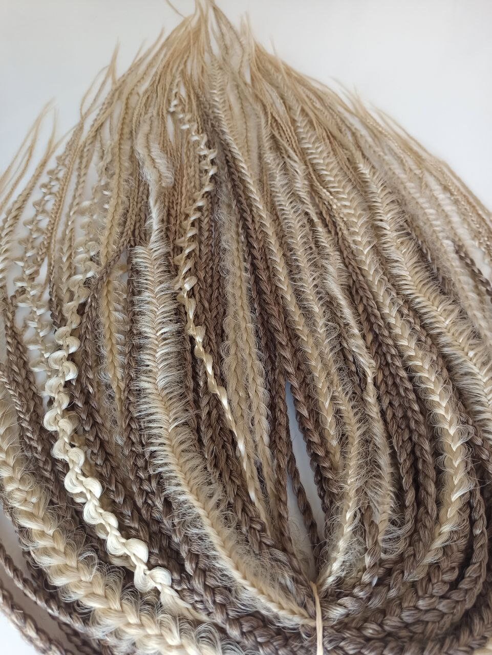 DE Braids Soft Ombre Brown Beige and Double Ended Blonde Textured ...